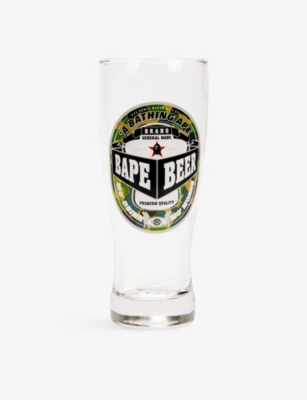 A BATHING APE - BAPE logo-print beer glass 18cm | Selfridges.com