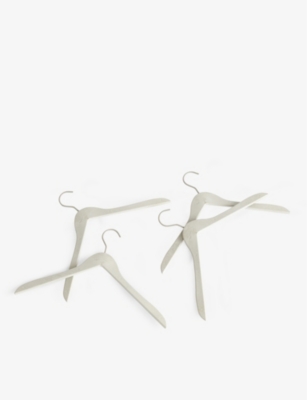 HAY - Logo-embossed wooden coat hangers set of four | Selfridges.com