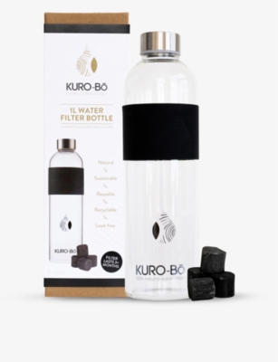 KURO-BO - Charcoal-filter glass water bottle 1L | Selfridges.com