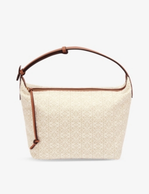 LOEWE - Cubi cotton-canvas and leather shoulder bag | Selfridges.com