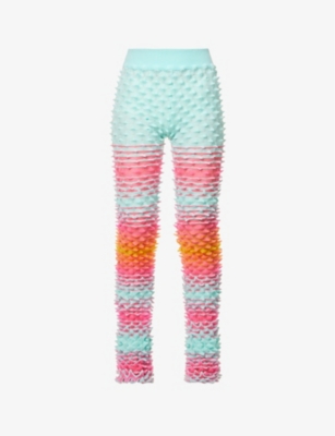CHET LO - Spiky flared-leg high-rise knitted trousers | Selfridges.com