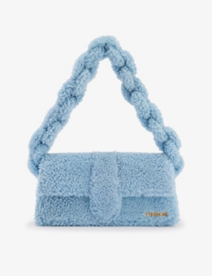 Jacquemus Blue Light Blue Le Bambidou Shearling Top-handle Bag | ModeSens