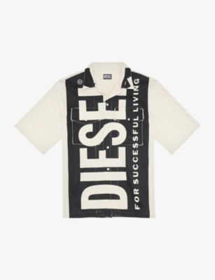 DIESEL - S-Mac-22 logo-print organic cotton-twill shirt | Selfridges.com