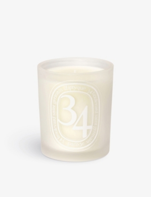 HAY - Check-pattern medium wax column candle 20cm | Selfridges.com