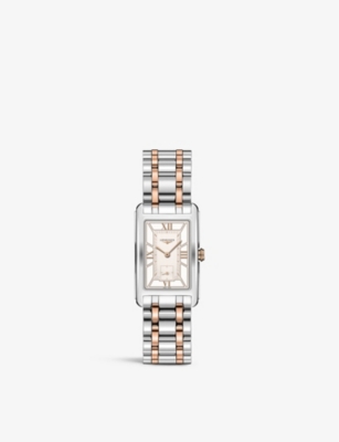 LONGINES - L55125757 Dolcevita stainless-steel and 18ct rose-gold ...