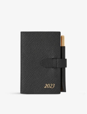 SMYTHSON - Panama Wafer 2023 leather diary with pencil 7cm x 10.5cm ...