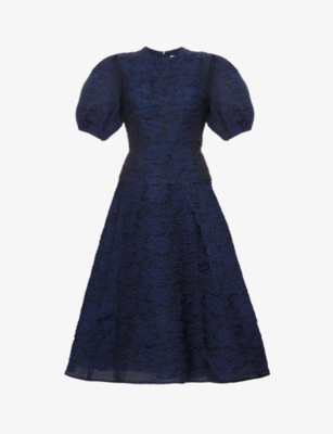 ERDEM - Kyla floral-pattern woven midi dress | Selfridges.com