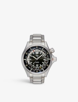 Pre-loved Ball World Timer stainless-steel automatic watch | The Hoxton ...