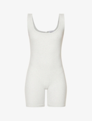 ADANOLA - Ribbed scoop-neck stretch-cotton unitard | Selfridges.com
