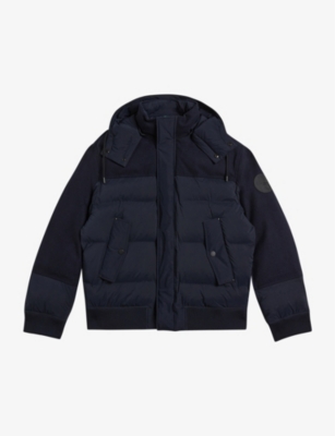 TED BAKER - Ventry hooded wool-blend and stretch-woven puffer jacket ...
