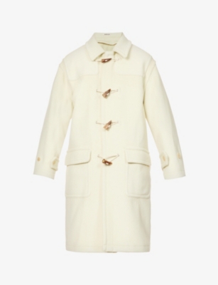 Auralee Yellow Toggle Duffle Coat In Light Yellow | ModeSens