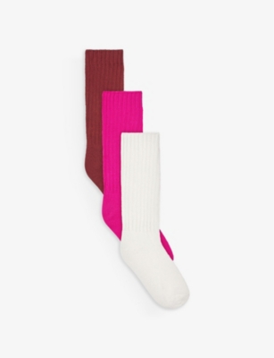 SKIMS - Slouch cotton-blend sock set of three | Selfridges.com