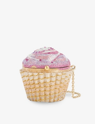 JUDITH LEIBER COUTURE - Strawberry Cupcake crystal-embellished brass ...