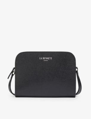 Lk Bennett Womens Bla-black Marie Logo-print Leather Cross-body Bag ...