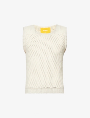 AIREI - Logo-embroidered chunky-knit recycled-cashmere and wool-blend ...