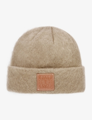 LOEWE - Logo-patch wool and mohair-blend beanie | Selfridges.com