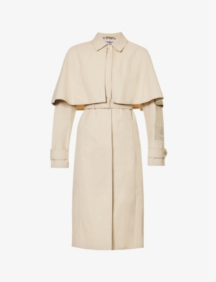 ACNE STUDIOS - Shoulder-cape coated cotton-blend coat | Selfridges.com
