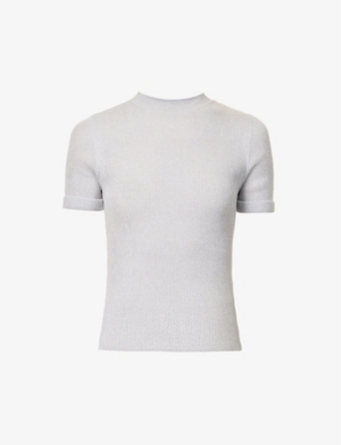 Low Classic Womens Silver Metallic-thread Slim-fit Knitted Top | ModeSens