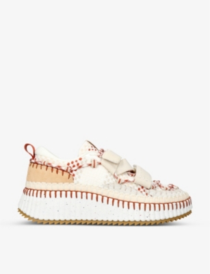 CHLOE - Nama Runner mesh and woven low-top woven trainers | Selfridges.com
