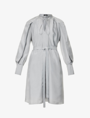 JOSEPH - Dewar pleated-sleeve silk midi dress | Selfridges.com