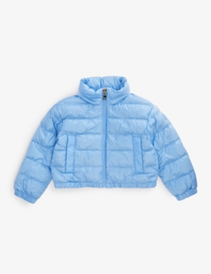 Moncler Girls Pastel Blue Kids Musa Logo Quilted Shell Jacket 4-14 ...