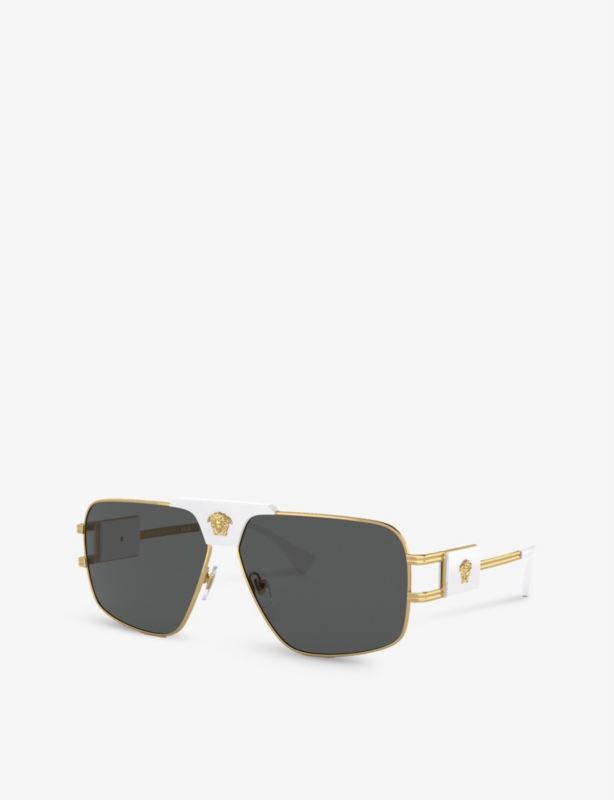 VERSACE - VE2252 aviator-frame steel sunglasses | Selfridges.com