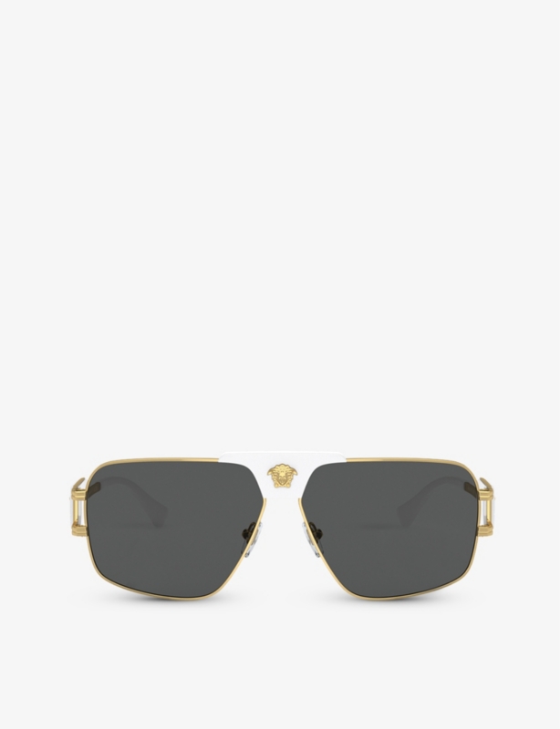VERSACE - VE2252 aviator-frame steel sunglasses | Selfridges.com