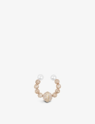 LA MAISON COUTURE - THEVAULT15 Divine 18ct yellow-gold, Akoya pearl and 1.69ct round brilliant ...