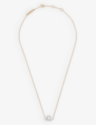 DELFINA DELETTREZ - Single Loop 18ct yellow-gold, 18ct white-gold and 0.18ct diamond pendant ...