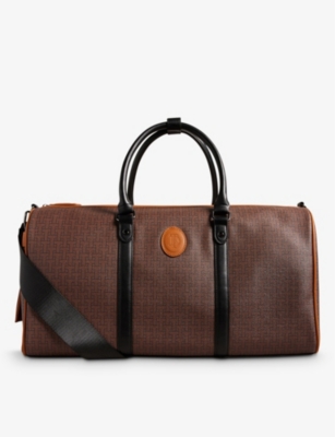 Ted Baker Brn-choc Traylen T Monogram-print Faux-leather Holdall | ModeSens