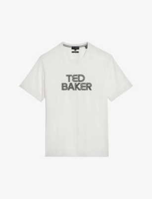 Ted Baker Mens White Kenedy Logo-print Cotton-jersey T-shirt | ModeSens