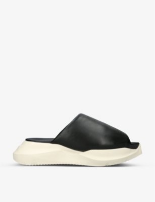 RICK OWENS - Geth leather puffer slides | Selfridges.com