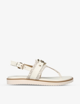 Michael Michael Kors Womens Cream Rory T-bar Logo-embellished Faux ...