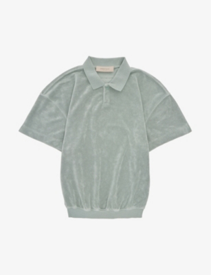 FEAR OF GOD ESSENTIALS - Kids ESSENTIALS brand-appliqué velour polo ...