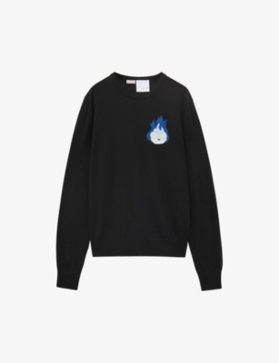Loewe X Howl's Moving Castle Calcifer Wool Sweater In Black | ModeSens