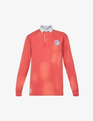 Polo Ralph Lauren Mens Red Patch-embroidered Cotton-jersey Polo Shirt ...