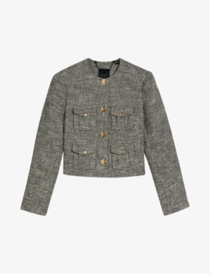 TED BAKER - Faraae boucle patch-pocket cotton-blend jacket | Selfridges.com