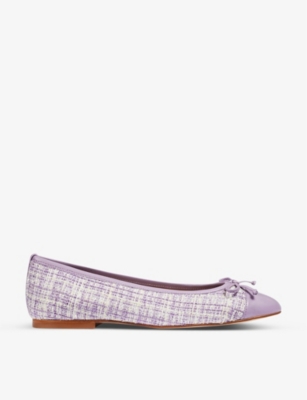 LK BENNETT - Kara toe-cap tweed and leather ballerina pumps ...