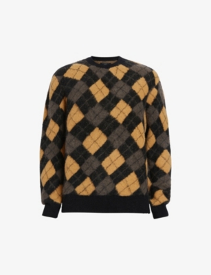 ALLSAINTS - Fitzroy argyle-pattern stretch-knit jumper | Selfridges.com