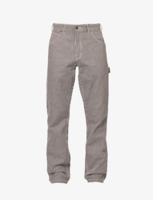 Dickies Garyville Hickory Stripe Straight Leg Carpenter Pants In Cream ...