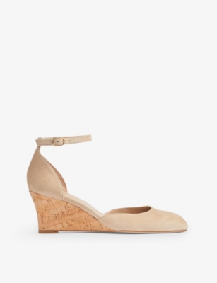 LK BENNETT - Bre cork-heel suede wedges | Selfridges.com