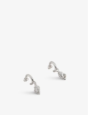 Ted Baker Womens Silver-col Sersiee Shell-shape Crystal-embellished ...