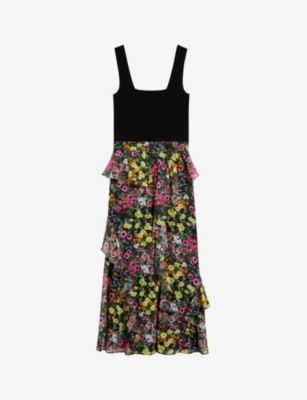 TED BAKER - Jennias floral-print woven midi dress | Selfridges.com