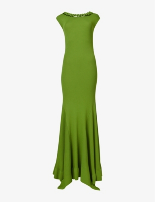 LEEM - Chain-detail relaxed-fit knitted maxi dress | Selfridges.com