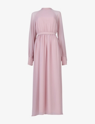 LEEM - High-neck belted crepe maxi dress | Selfridges.com