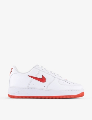 Nike Mens White University Red Air Force 1 '07 Low-top Leather Trainers ...