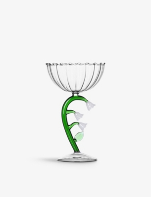 ICHENDORF - The Botanica Collection flower-stem borosilicate glass champagne glass 18cm ...