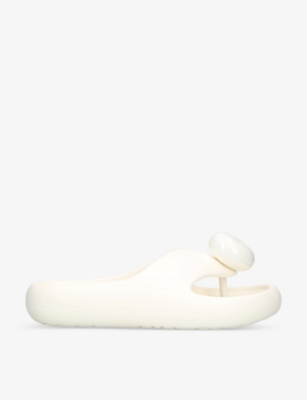 LOEWE - Bubble Thong brand-embellished rubber sliders | Selfridges.com