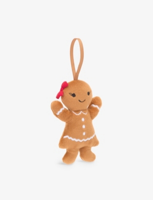 JELLYCAT - Festive Folly Gingerbread Ruby woven Christmas decoration ...
