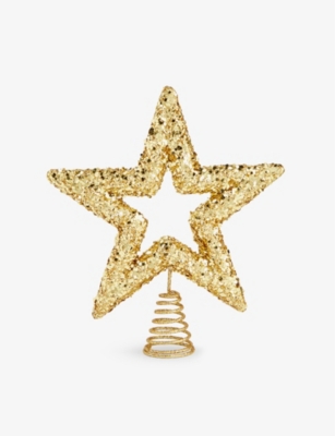 SELFRIDGES EDIT - Star glitter plastic tree topper 23cm | Selfridges.com